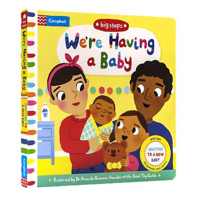 Big Steps系列家里有新宝宝啦 英文原版绘本We're Having a Baby亲子家庭二胎主题 儿童行为习惯养成精装翻翻书机关操作纸板书
