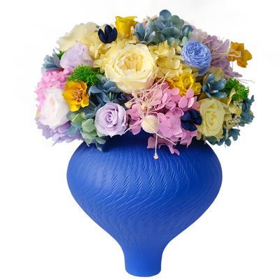 蓝黄撞色永生花不被定义的浪漫