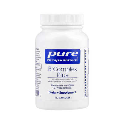 美国原装 Pure B-Complex Plus B族复合维生素胶囊活性叶酸B12