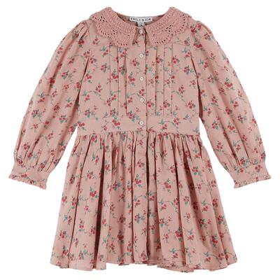 3件5折 法国emile et ida FW25女宝碎花连衣裙钩织马甲