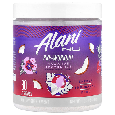 Alani Nu,Pre-Workout, Hawaiian Shaved Ice, 10.7 oz (306 g)