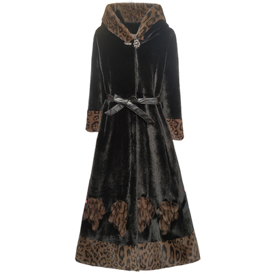 过膝长款皮草大衣仿水貂外套女