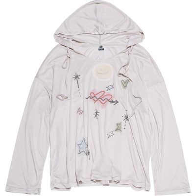 STILLYOU复古松弛感涂鸦连帽T恤