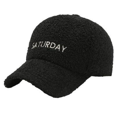 潮款羊羔毛百搭棒球帽泰迪鸭舌帽