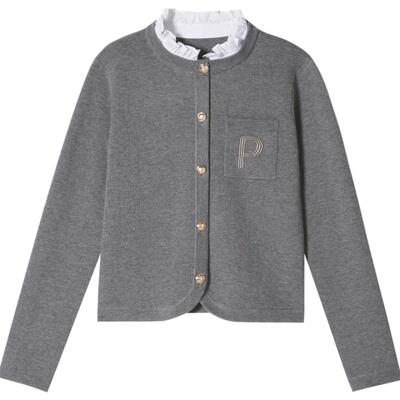 【春季热卖】诗篇专选秋宽松圆领木耳边假两件毛针织衫