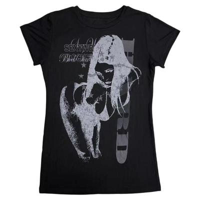 【AGD】YBSSTREETMARKET 复古修身短袖sexyweapon做旧人像凉感T恤