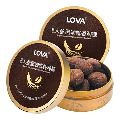 xit无糖人参黑咖啡糖lova草本美式薄荷润喉糖果长白山人参粒熬夜