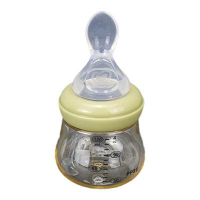 新生儿PPSU小号奶瓶120ml宽口径带勺子宝宝喂水喂奶婴儿软头勺子