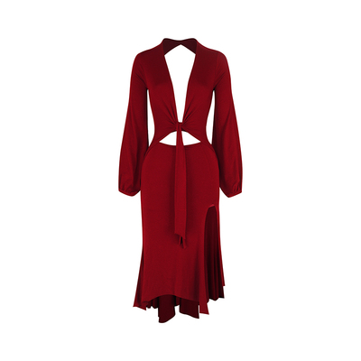 ZYM【阿玛罗尼】连衣裙宽松绑带拉丁舞练功服女高级感带底裤25053