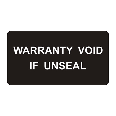 易碎纸黑底白字撕毁无效保修标签