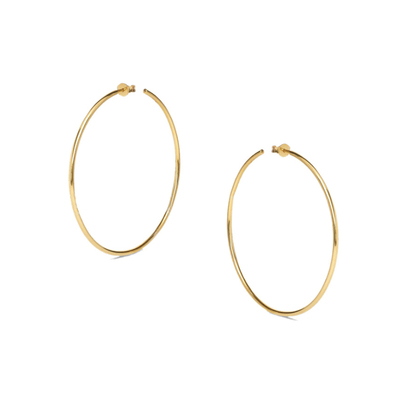 时髦极简欧美镀金大圆环耳环
