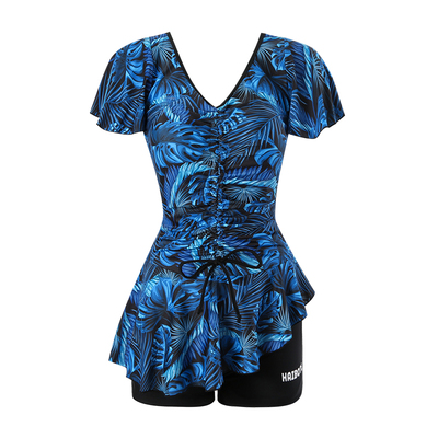 新款泳衣女保守裙式连体平角学生