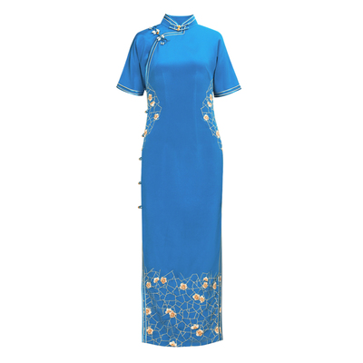 盖世红颜2582冰丝梅纹旗袍