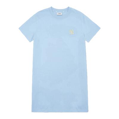 夏季圆领纯色休闲连衣裙