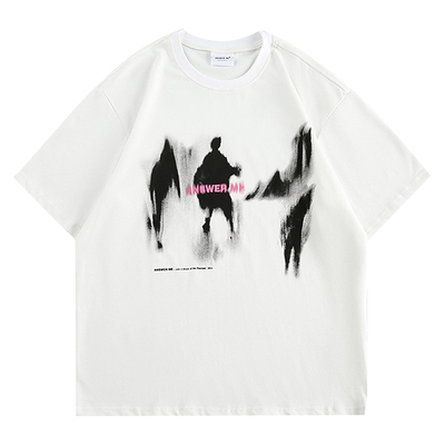 美式复古涂鸦印花短袖t恤