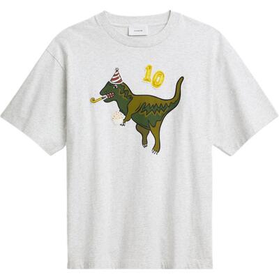 COACH/蔻驰奥莱男士REXY 10TH BIRTHDAY棉质复古休闲T恤