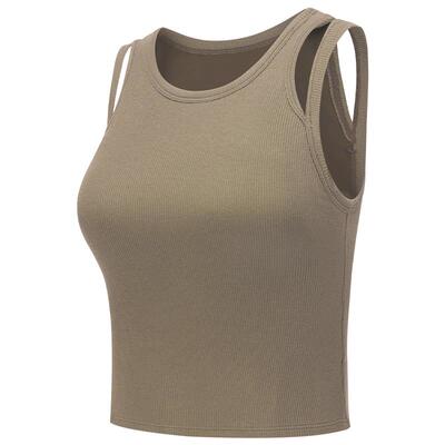 粒子狂热高弹螺纹双肩带运动背心