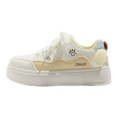 蓓尔可爱狗狗小白鞋子女百搭女鞋夏季透气休闲爆款网面厚底板鞋子