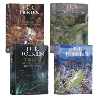 现货 英文原版小说读物指环王 霍比特人魔戒The Hobbit & The Lord of the Rings Boxed Set精装彩色插图版中土世界托尔金科幻小说