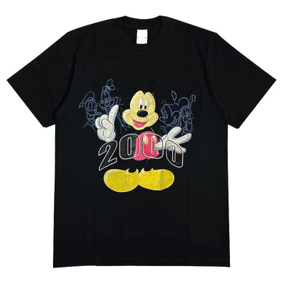 Mickey Mouse米奇宽松街头休闲风 vintage古着周边插画短袖T恤