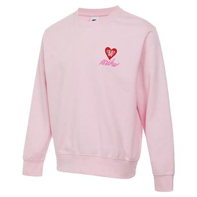 耐克男装新款爱心印花舒适休闲卫衣运动圆领针织套头衫IB8233-663