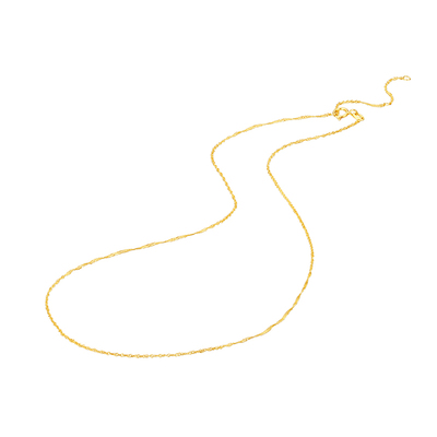 周大生18K金水波纹项链素链