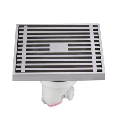 出口德国枪灰色地漏全铜隐形快排水家用卫生间阳台洗衣机防臭极简