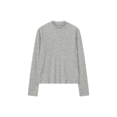 UNRETRO半高领微透波点打底衫女