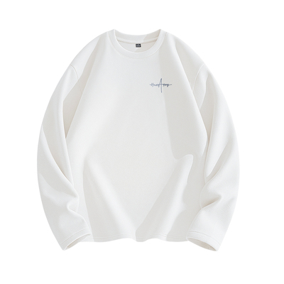 真维斯白色打底衫男秋冬德绒