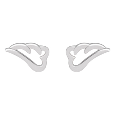 FourPin925银简约小翅膀耳钉男女