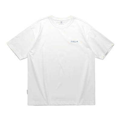 260g纯棉刺绣宽松圆领t恤短袖