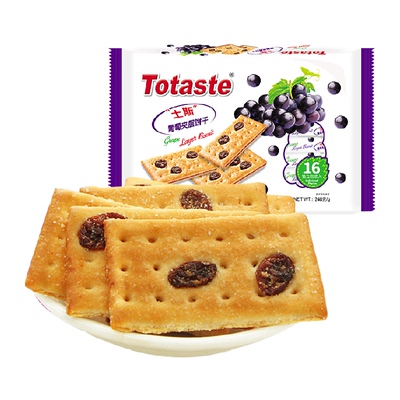 【U先试用】土斯Totaste葡萄干夹层夹心饼干240g*1袋儿童小零食