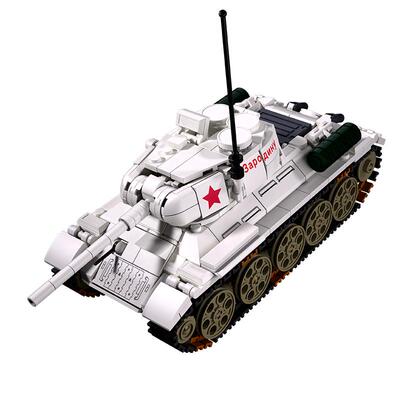 T34中型坦克军事积木玩具模型