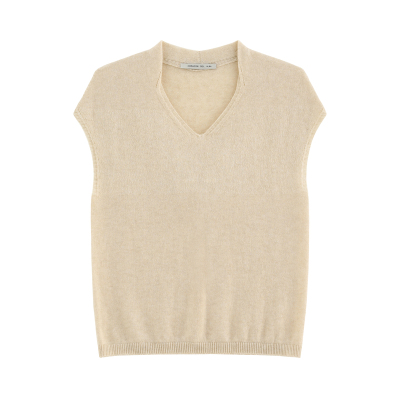 显瘦百搭无缝一体毛织背心