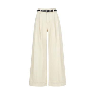 indicia标记商场同款春季新款毛边阔腿牛仔裤高腰韩系F2A5NK030F