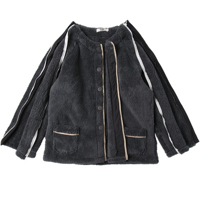 易穿脱病号服病人护理服冬款珊瑚绒瘫痪卧床老人睡衣picc置管衣服