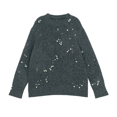 重磅手工珍珠仙气大毛衣