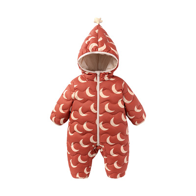 babylove【安心绒】婴儿轻薄保暖羽绒连体衣冬季新年外出拜年服