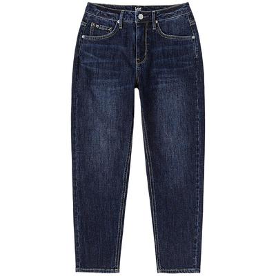 Lee标准高腰深蓝色女牛仔裤