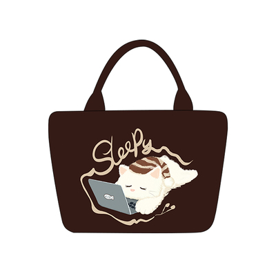 尼睿可爱猫咪帆布手提包