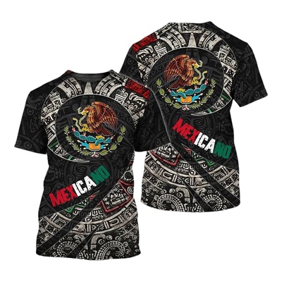 3d圆领印花短袖上衣 3D round neck printed short sleeved shirt