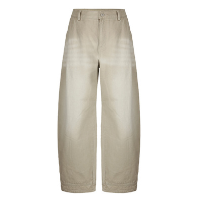 SEEKSIMPLE 低腰廓形浅灰色洗水牛仔裤冬季亲肤透气显瘦阔腿长裤