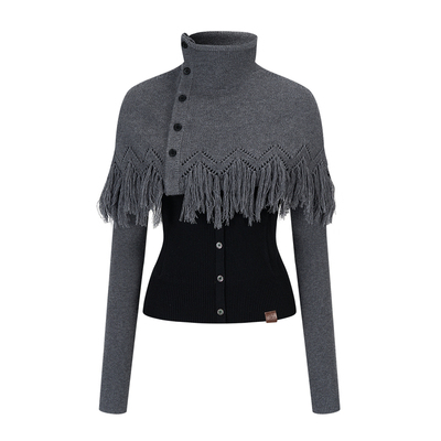 VIAPITTI针织衫设计撞色半高领