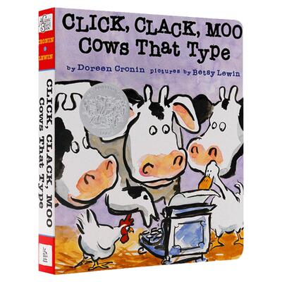 Click Clack Moo Cows That Type 英文原版绘本 咔嗒 咔嗒 哞 英文绘本纸板书 廖彩杏有声书单 亲子图书Doreen Cronin英文版进口书