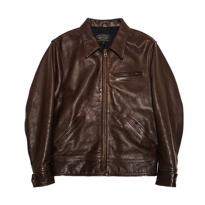 特叔紫皮1930二代牛皮修身夹克