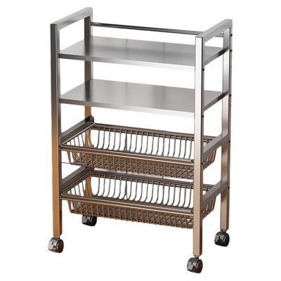 厨房置物架不锈钢落地多层蔬菜微波炉收纳架家用多功能锅架储物架