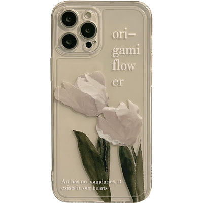 冷淡风花朵iphone12promax手机壳