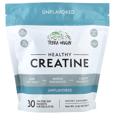 Terra Origin,Healthy Creatine, Unflavored, 30 On-The-Go Pack