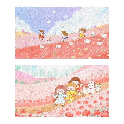 原创手绘明信片留言纸贺卡小纸条