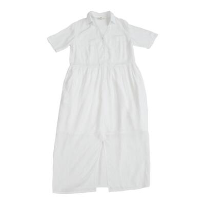 远家玫瑰纤维翻领连衣裙